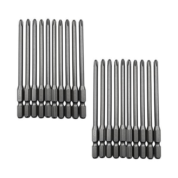 メッキ層の影響を受けないラッカー＋防錆油処理(ブラック)のビットです。[用途]ネジの締め付け緩め作業のドライバー用ビット。[機能]マグネット付きです。鉄粉のつかないブローケース入りです。[仕様]●サイズ(刃先×全長)：段付+2×100。●2...