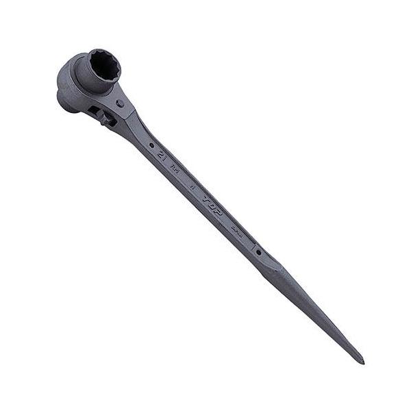 表面が滑りにくいパーカー仕上げです。[用途]両口ラチェットレンチN型。[機能]軽快で能率的なラチェットレンチです。本体は勿論、爪も鍛造品で強度が抜群です。表面はパーカー仕上げで滑りにくいです。正逆は切り替え爪式です。[仕様]●対辺寸法：17...