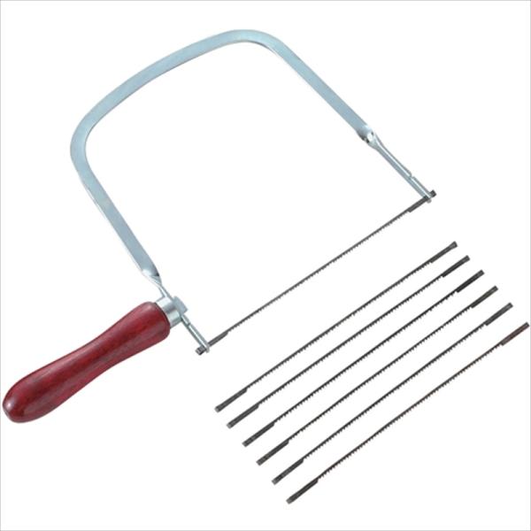 ホビー・工作に最適です。[用途]薄板・ベニヤの円形・曲線切りなどの切断作業。[機能]鋸刃が縦向き・横向きに取り付け出来ます。スプリング式で簡単取付けが出来ます。[仕様]●鋸刃7枚付き。●木柄。[材質]●刃：ローカーボンスチール製。●木柄。[...