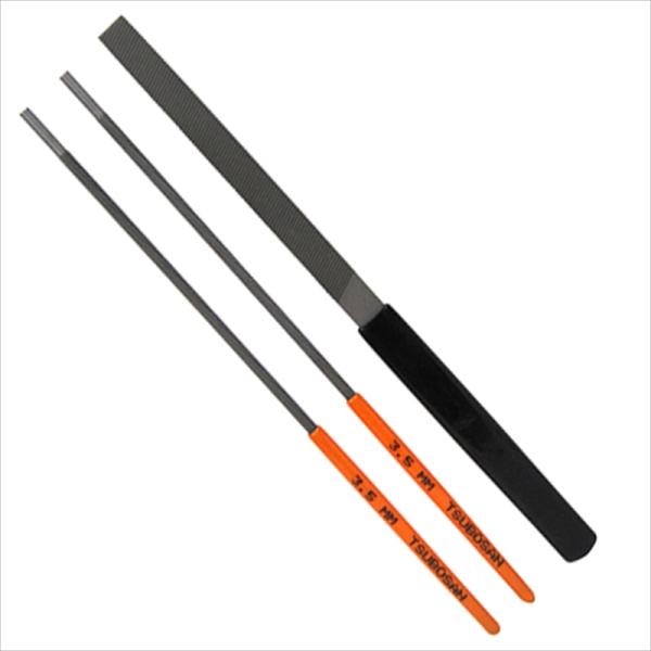 チェーンソー刃の切れ味を復活させます。[用途]チェーンソー刃の研磨作業。[機能]3.5mm径のチェーンソーヤスリと、デプス調整用の平型ヤスリのセット品です。デプス調整用の平型は、単目ヤスリです。刃研ぎを繰り返し小さくなった刃に使用します。[...