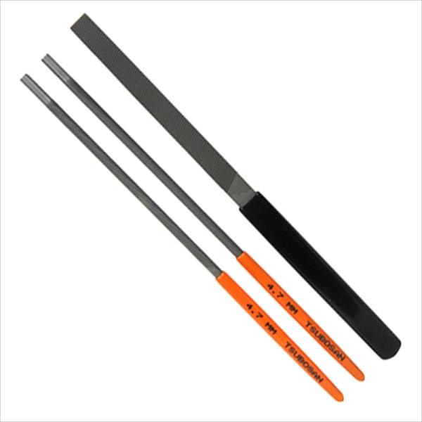 チェーンソー刃の切れ味を復活させます。[用途]チェーンソー刃の研磨作業。[機能]4.7mm径のチェーンソーヤスリと、デプス調整用の平型ヤスリのセット品です。デプス調整用の平型は、単目ヤスリです。[仕様]●チェーンソーヤスリサイズ：約217×...