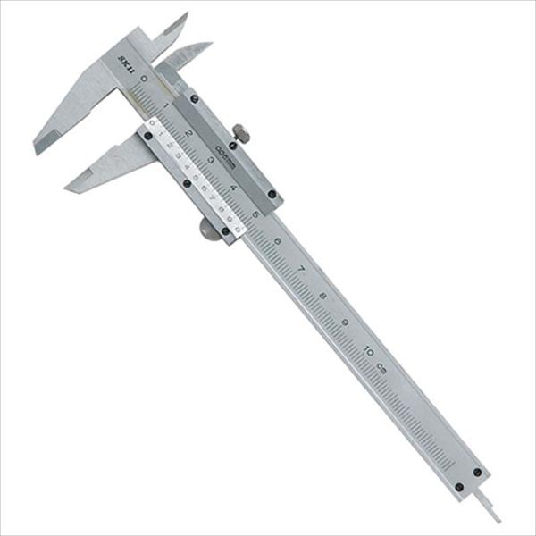 メッキ加工を施してあり、サビや汚れに強いです。[用途]外径・内径・段差・深さの測定。[機能]本尺とバーニヤ(副尺)の目盛を組み合わせて、精度ある値を読み取ります。[仕様]●測定範囲：0.05mm〜100mm。●精度：±0.1mm。●収納ケー...