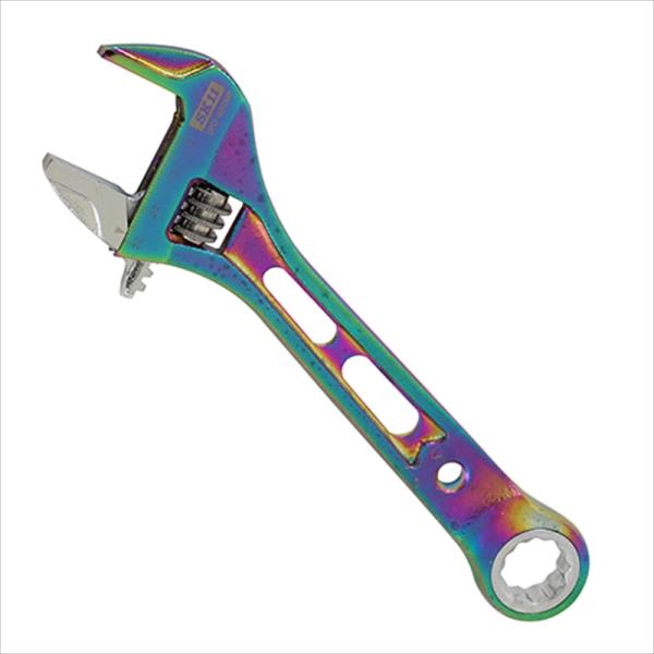 虹のように様々な色が調和し、華やかさと鮮やかさが融合した神秘的な美しさが特徴的な虹色チタンコーティングを採用しました。[用途]六角ボルト・ナットの締付け、緩め作業。[機能]17mmラチェットレンチとの融合による効率化モンキレンチです。[仕様...