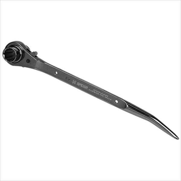 SK11のSPIDERシリーズ、鳶職人様向けツールです。[用途]足場の組み立て・解体、番線の締め付け。[機能]スパイダーシリーズとしてデザインを統一できます。至極の輝きガンメタリックカラーで総磨き仕上げを施しています。番線締め付け作業に最適...