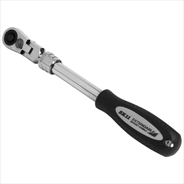 ハンドルを伸ばせばトルクフルな作業が可能です。[用途]ソケットと組み合わせて使用するハンドル。[機能]ヘッド部分は無駄を省き、薄型でコンパクトに設計しています。72山ギア採用で細やかで滑らかな操作性。狭い場所でも小さな振り幅で作業が可能です...