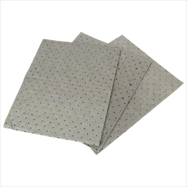 水、油、酸、アルカリなど、様々な液体を吸収可能です。[用途]油や水、その他溶剤等に対応が可能な吸着マット。[機能]重層構造に圧着されたポリプロピレンシートが優れた吸収性と高い保有性で吸収した液体を保持します。中央にミシン目が入っているので半...