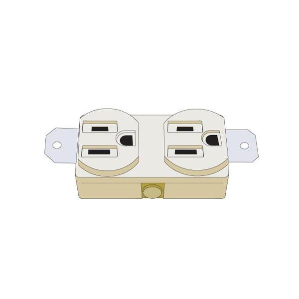 電工ドラム交換用のコンセントです。[用途]交換用部品。[機能]日動の電工ドラムに使用しているコンセントの交換用です。[仕様]●コンセント数：2。…