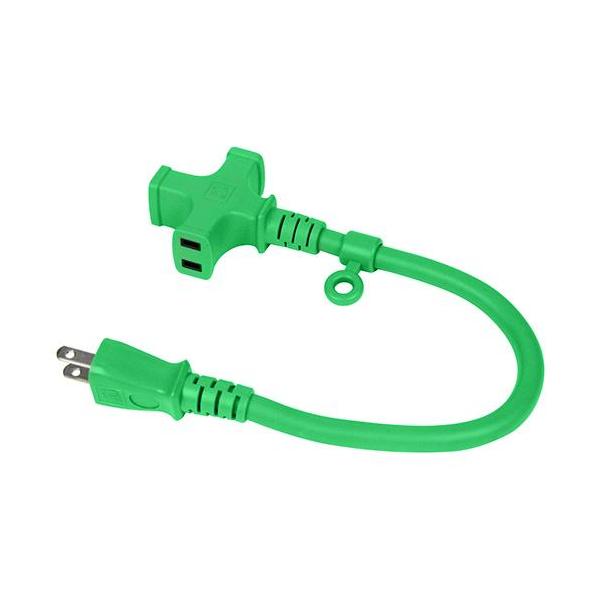 ねじれにくいソフトコードです。[用途]ショートタップ。[機能]ねじれに強いソフトコードです。タンスの後ろや事務机の陰に最適です。[仕様]●容量：15A。●全長：0.35m。●3ツ口。●色：アソート(色指定不可)。●コード種類：VCT2芯三ツ...