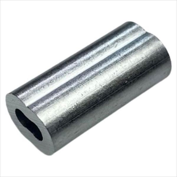 台付ワイヤーロープ製作の専用アルミスリーブです。ワイヤーロープの製作。使用例として、看板/自動販売機の倒れ防止、天井の照明などの落下防止などや、アンテナステー用の他、動物捕獲に用いる足くくり罠にも使用されています。●入数：20個。●全長：2...