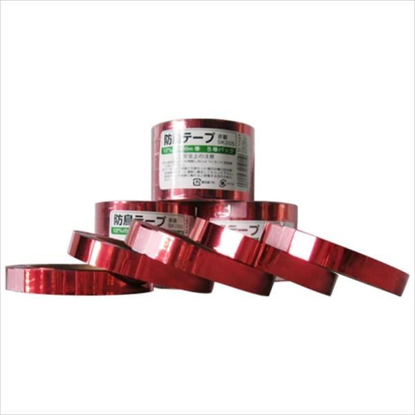 野鳥もびっくりします。[用途]防鳥・防虫。[機能]害鳥の視覚を狂わせ飛来を防止します。鳥や虫の苦手な太陽光の乱反射効果を高めます。[仕様]●色：赤・銀。●幅：12mm。●長さ：90m。●5巻入。[材質]●ポリエチレン。…