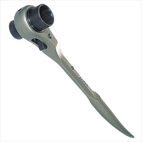 鉄骨・橋梁・土木・建築・電気工事の締付けや機械の整備に最適です。[用途]ラチェット機構でボルト・ナットを締付け・緩めるレンチ。[機能]ショートタイプ、曲がりシノ付です。狭所でも使えます。[仕様]●呼び：17×21。●重量：410g。●型番：...