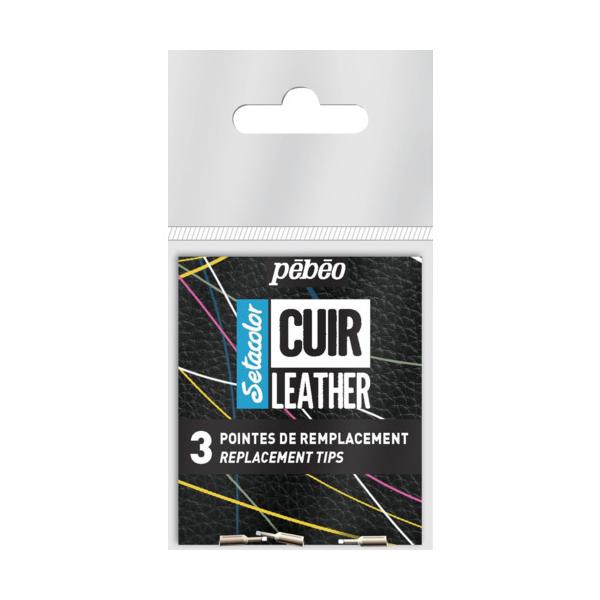 "●セタカラーレザーマーカー専用のペン先替え3個入りセットです。<br>●インクがペン先から多量に出るようになったり、詰まったりした場合の交換用ペン先です。<br><br>●レザー・合皮カスタマイズ/補修...