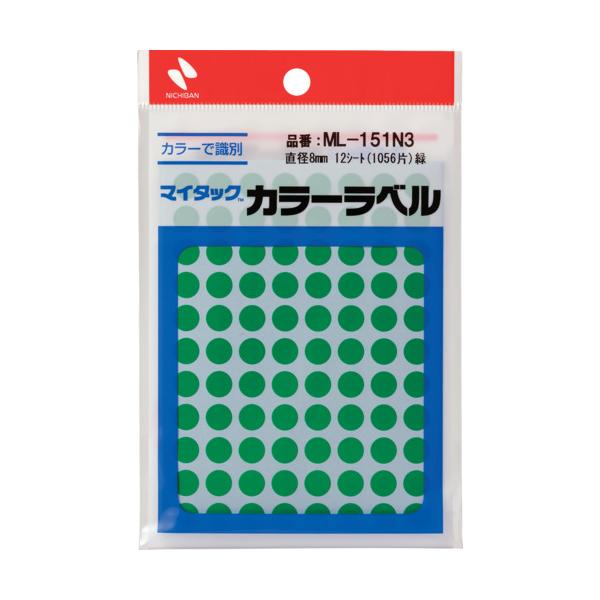 "●色数もサイズも豊富で、識別に便利です。<br>●マイタックラベルは、のりも水もいらずにそのまますぐ貼れるのが特長です。<br>●粘着剤が付いているので、そのまま貼れる便利なラベルです。<br>●色数も...