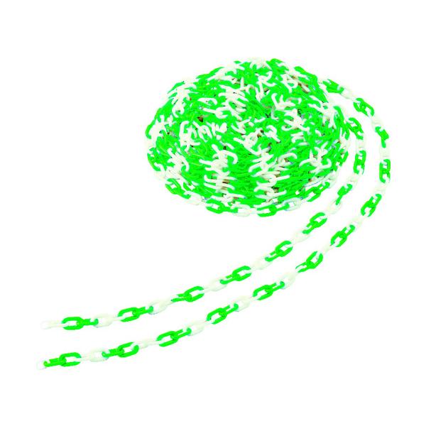 "●プラスチック製で軽量タイプのチェーンです。<br>●使用場所に応じて必要な長さにカットできます。<br><br>●人の誘導や進入禁止用の間仕切り。<br><br>●色：グリーン...