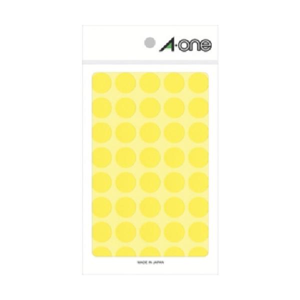 "●豊富なカラーで識別に便利な丸型のラベルです。<br><br>●グラフや分布図の作成に<br>●在庫管理などの色分け表示に<br><br>●色：黄<br>●面付：5列...