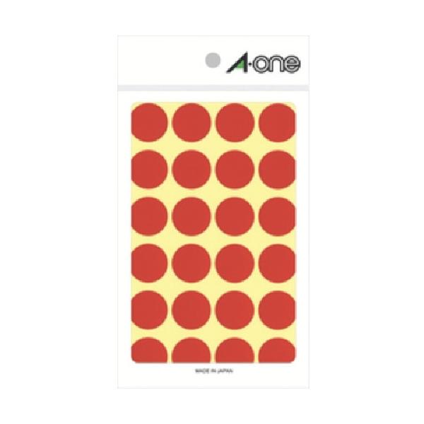 "●豊富なカラーで識別に便利な丸型のラベルです。<br><br>●グラフや分布図の作成に<br>●在庫管理などの色分け表示に<br><br>●色：赤<br>●面付：4列...