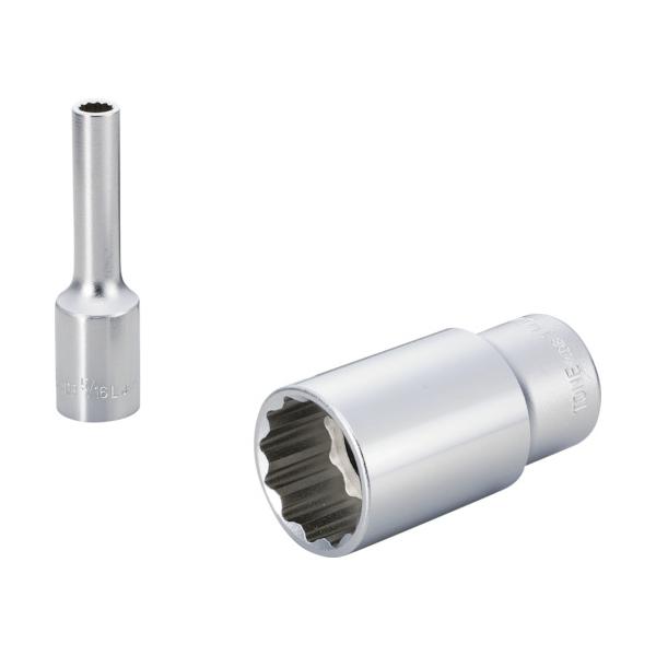 "●ボルトが突き出したナットを回すのに最適です。<br>●深い箇所のナットにも最適です。<br><br>●ボルト・ナットの締付け・緩め作業用。<br><br>●差込角(mm)：12...