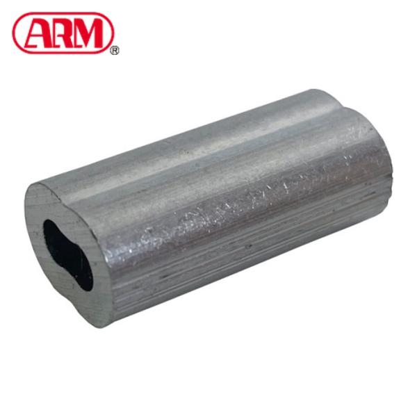 ARM ワイヤロープ用圧着工具|特長:公的機関で引張試験を行っております。 (アームスエージャーで圧着が原則)・現場で台付ワイヤが作成できます。 安全に使用出来ます。