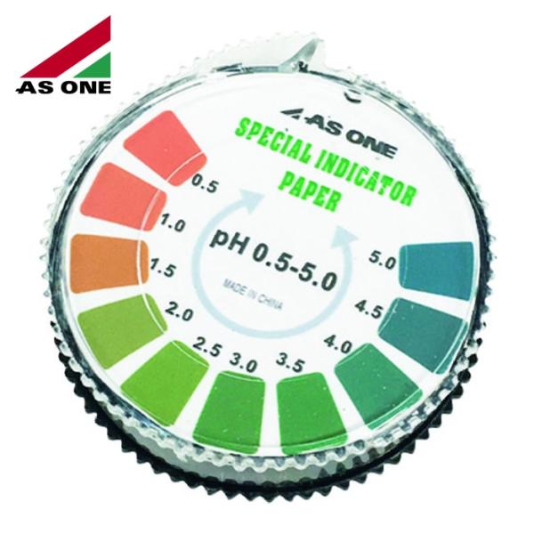 AS pH試験紙|特長:ケースにカラースケールが付いています。 瓶タイプは密閉性が高く防湿剤付のため変質を防ぎます。