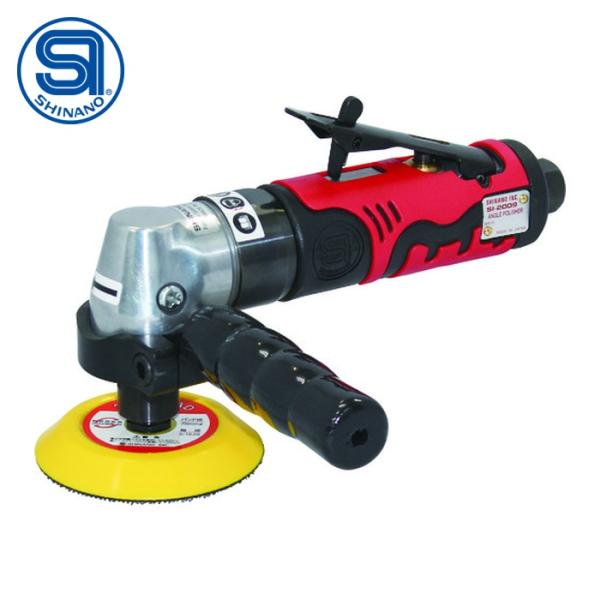 SI エアポリッシャー|特長:小さくてもトルクのある低回転の強力型です。 握りやすい樹脂カバー付きです。 回転速度調整できるエアレギュレーターを内蔵しています。