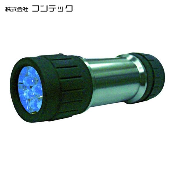 KONTEC ブラックライト|特長:LEDは、高性能日亜化学工業社製UV・LEDを搭載しています。 可視光をほとんど放射せずに蛍光作用の強い近紫外線(ピーク波長375nm)を効率よく放射します。 本体にはUV・LEDを3灯搭載し単4電池×3...