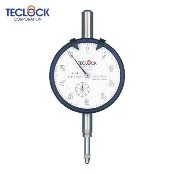 TECLOCK ダイヤルゲージ|特長:読み取りが0。 01mm単位の高精度ダイヤルゲージです。 用途に応じ、ステンレスステム、中2針、油排出機能、置針機能などから機能選定できます。