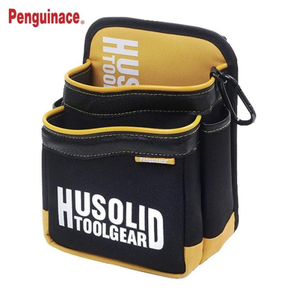 ペンギンエース 腰袋|特長:使い勝手に優れた各種ポケットとカラビナ付きで、ツールをスマートに収納、内部にはポケット、工具差しを装備し電車での移動時にも最適です。 工具の出し入れによる袋口の破損を防ぐため、パイピング部分にPVC加工を施し、腰...