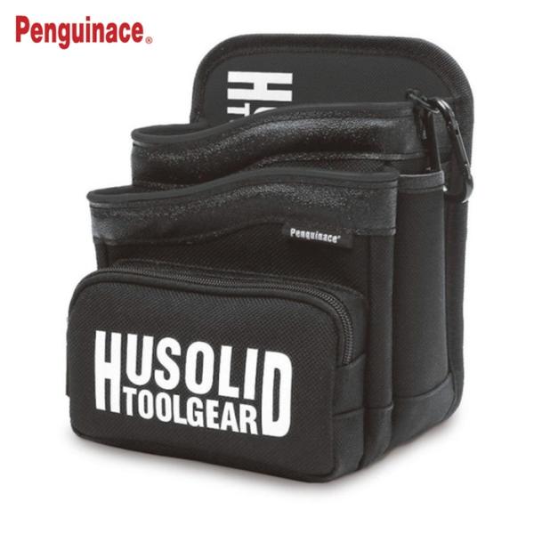 ペンギンエース 腰袋|特長:使い勝手に優れた各種ポケットとカラビナ付きで、ツールをスマートに収納、内部にはポケット、工具差しを装備し電車での移動時にも最適です。 工具の出し入れによる袋口の破損を防ぐため、パイピング部分にPVC加工を施し、腰...