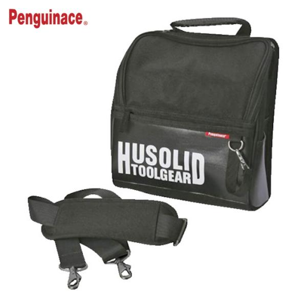 ペンギンエース 腰袋|特長:手提げ工具バッグとして、ショルダーベルトを使って肩掛けバッグとしても使用できます。 内部にはポケット、工具差しを装備し、電車での移動時にも最適です。