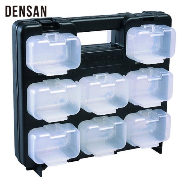 DENSAN パーツケース(樹脂製)|特長:ケースのないパーツボックスです。 使いやすいミニタイプです。 外枠は2分割でき、脱着も簡単で整理・保管・携帯に便利です。