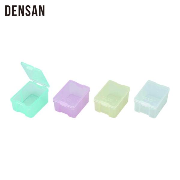 DENSAN パーツケース(樹脂製)|特長:スケルトンパーツケース用の透明小箱です。 なか箱にパーツを入れたまま棚やレターケース、トレー等に保管し、必要なパーツだけを入れ替えて携帯できます。