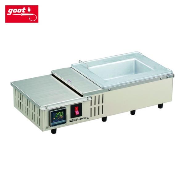 グット はんだ槽|特長:PID制御によりはんだ量の変化、周囲温度の変化等の外乱や温度設定の変更に関わらず、測定温度は素早く設定温度に近づき、最終的にほとんど偏差を生じません。 設定温度と測定温度が同時にわかるデジタル表示です。 侵食に強い鋳...