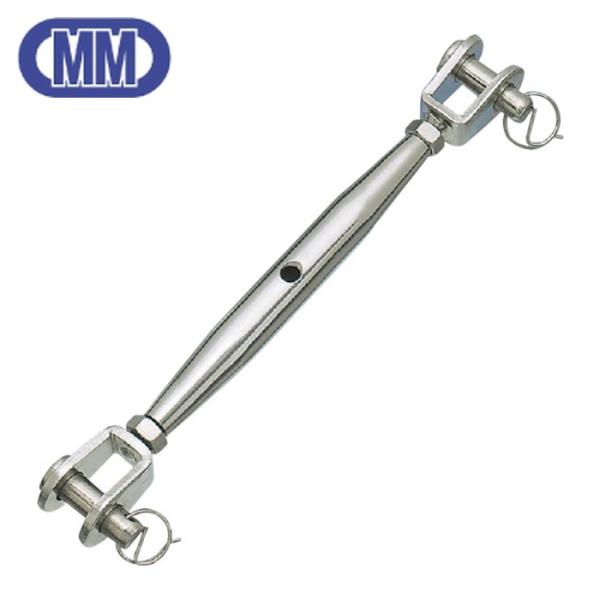 水本 ターンバックル|特長:枠を回転させると、ゆるめたり締めたりすることができます。 枠式とは違い、パイプタイプでネジ部分が露出していないので、より装飾的です。