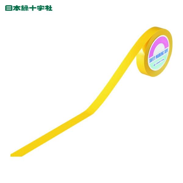 緑十字 ラインテープ|特長:これまでの区域標示用テープと異なりはがした後、ノリ跡が残りにくい再はく離タイプのラインテープです。 表面にポリエステル加工が施されており耐久性に優れています。