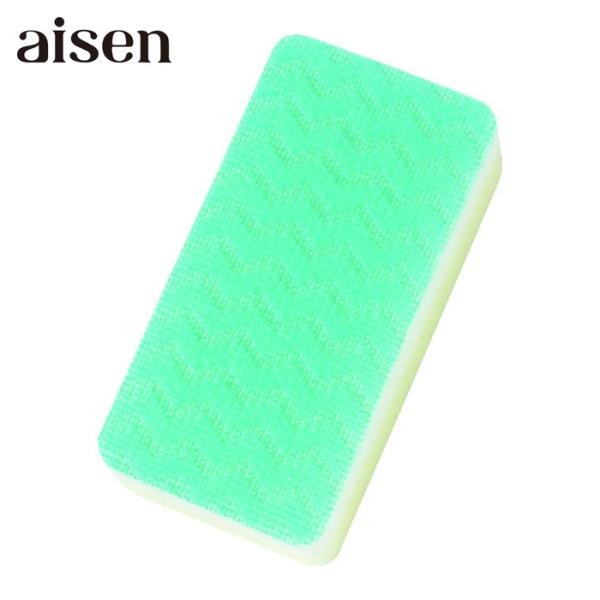 aisen スポンジ|特長:超極細ブラシ“トレピカ”とかき取りブラシのW効果で、細かな凹凸のある食器や木製品、まな板などの汚れもスッキリ落とします。