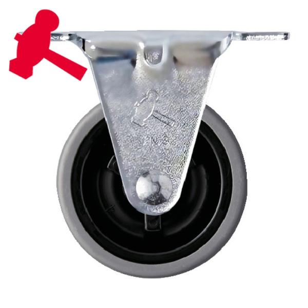 ハンマー プレート式エラストマーキャスター|特長:エラストマー材質でマーキング問題も解消する、コストパフォーマンスモデルです。 硬質車輪に無いソフトで静かな走行性能を実現しました。 RoHS適合品です。