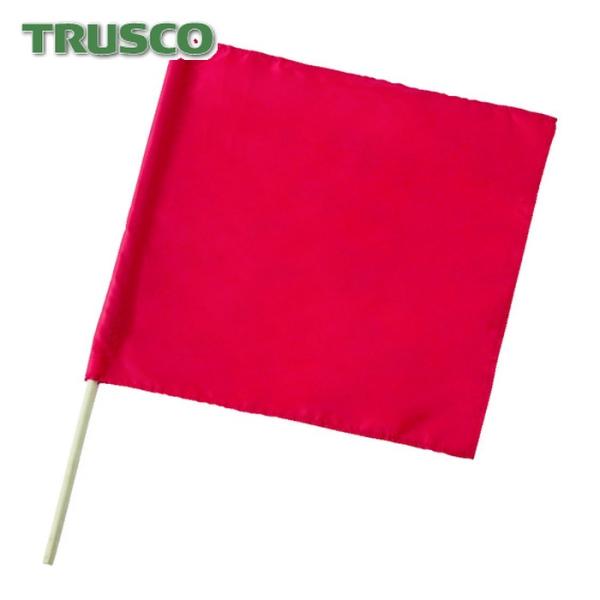 TRUSCO 手旗|特長:旗部がポリエステルのため乾きやすく、絡まりにくいです。 面ファスナー付なので旗がずれません。