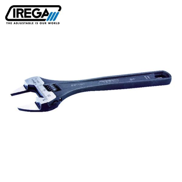 IREGA モンキーレンチ|特長:ヨーロッパ産の鋼を使用し自社工場で一貫生産品です。 目盛付です。 薄口モデルです。