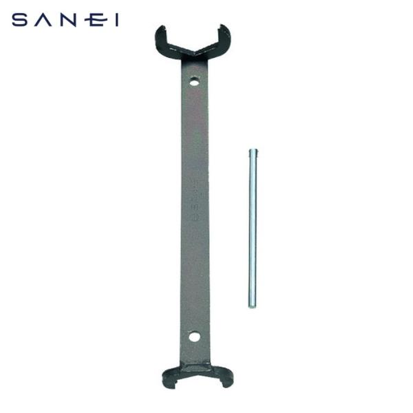 SANEI 配管用レンチ|特長:ワンホール混合栓のロックナットをまわすときに使用します。