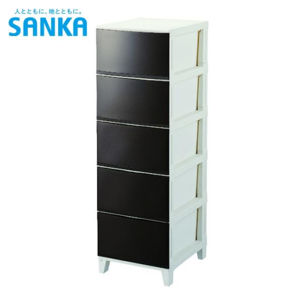 SANKA チェスト|特長:傷がつきにくい、マットな全面パネルです。 工具なしで、簡単に組み立てができます。 スルッと引き出せてスキッとしまる引き出しです。