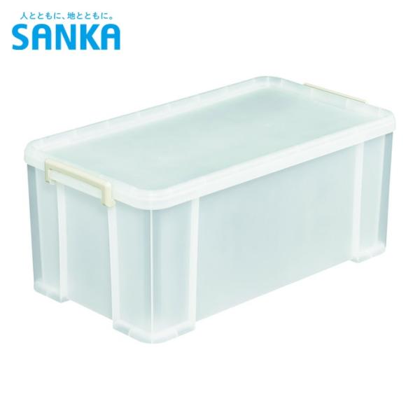 SANKA フタ式収納ケース|特長:非常に丈夫なコンテナボックスです。 コロの向きを変えることができ、縦・横どちらでも使用できます。 下面にコロがついているので、移動がらくらくです。