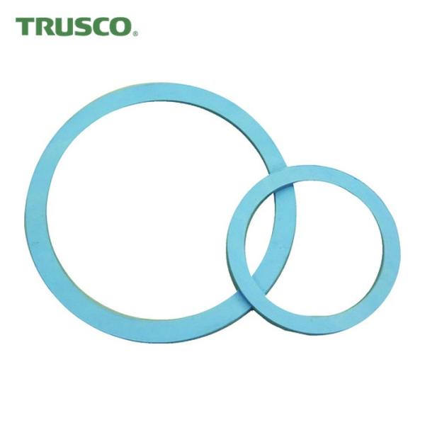 TRUSCO ガスケット|特長:高品質非アスベスト繊維に耐油性に優れた合成ゴムバインダーを使用し、少量の充填剤を混和し圧延加硫したシート材系ユニオンパッキンです。 水系や油系流体の一般配管で幅広く使用されるノンアスジョイントシートです。 水...