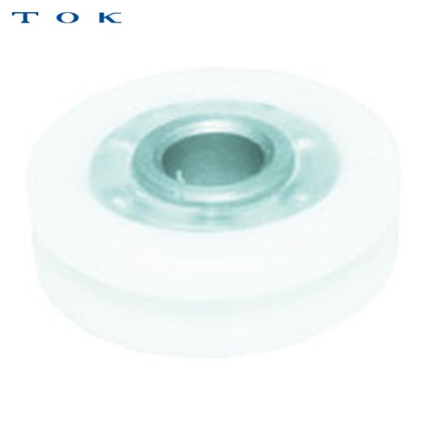 TOK 樹脂ベアリング|特長:プラスチックを使用することで、搬送物を傷つけづらいです。 プラスチックの自己潤滑性により、グリス切れが発生してもすぐには破損しづらいです。