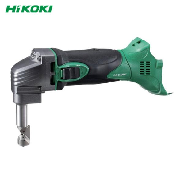 HiKOKI 板金用切断機|特長:コードレスで取り回しが良く、薄鋼板や薄ステンレス板の切断作業が楽です。 4Vと18Vリチウムイオン電池がどちらでも使用可能です。 高容量6。
