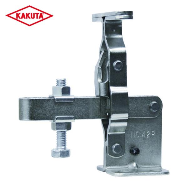 角田 トグルクランプ(下方押え型)|特長:高さを抑えるためにT型ハンドルになっています。