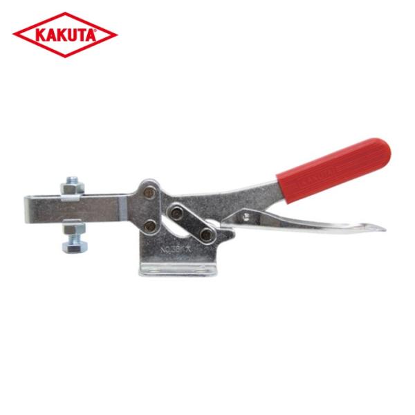 角田 トグルクランプ(下方押え型)|特長:開放レバー付です。 締圧力と大きさのバランスがとれたクランプです。