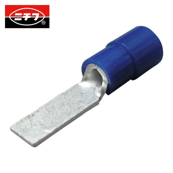ニチフ 絶縁被覆付圧着端子|特長:端子筒部に絶縁被覆があらかじめセットされております。 絶縁体形状:TME形は絶縁被覆部内側に電線挿入ガイド(じょうご状)を設けました・心線はよじらなくても被覆をストリップした状態でガイドに沿ってスムーズに筒...