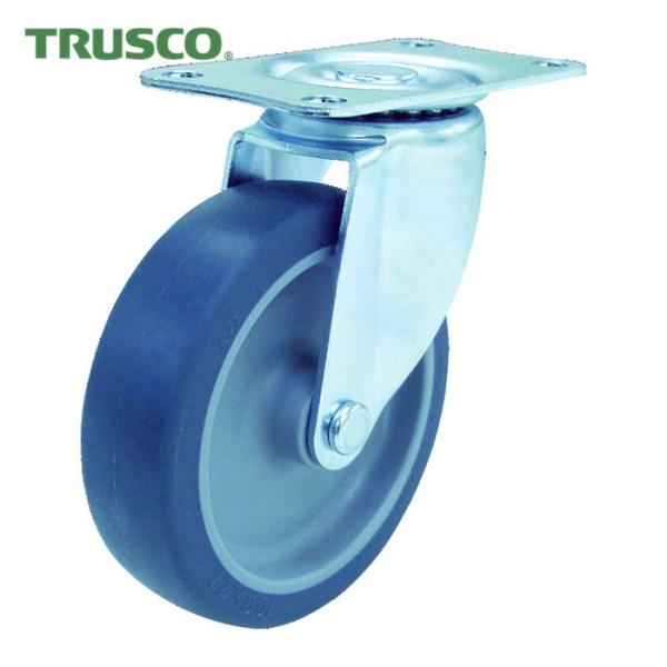 TRUSCO 樹脂製平台車用オプション|特長:耐摩耗性に優れています。 始動がスムーズです。 床面を汚しにくいエラストマー車輪です。