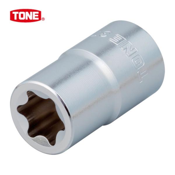 TONE ヘックスローブソケット|特長:E型トルクスソケットです。 自動車整備に最適です。