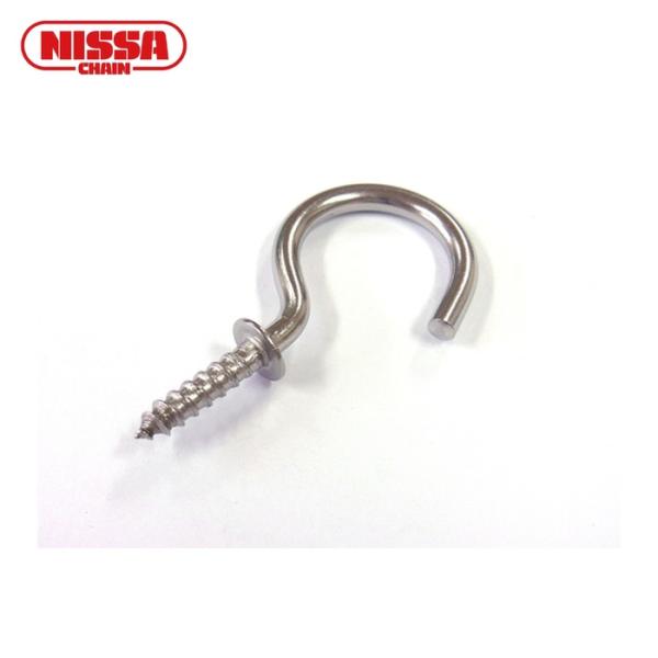 ニッサチェイン チェーン用パーツ|特長:木下地の壁面などにねじ込み、吊り、固定金具として使用できます。 水回りに最適なステンレス製です。